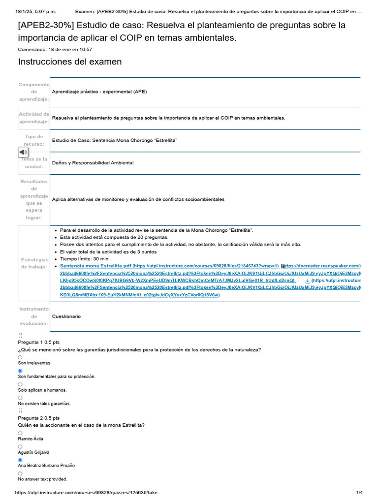 Examen - (APEB2-30%) Estudio de Caso - Resuelva El Planteamiento de Preguntas Sobre La ...