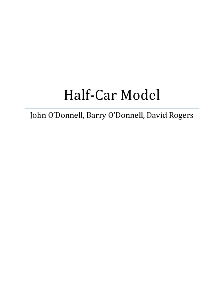 Half Car Simulink Model | PDF | Mathematical Model | Center Of Mass