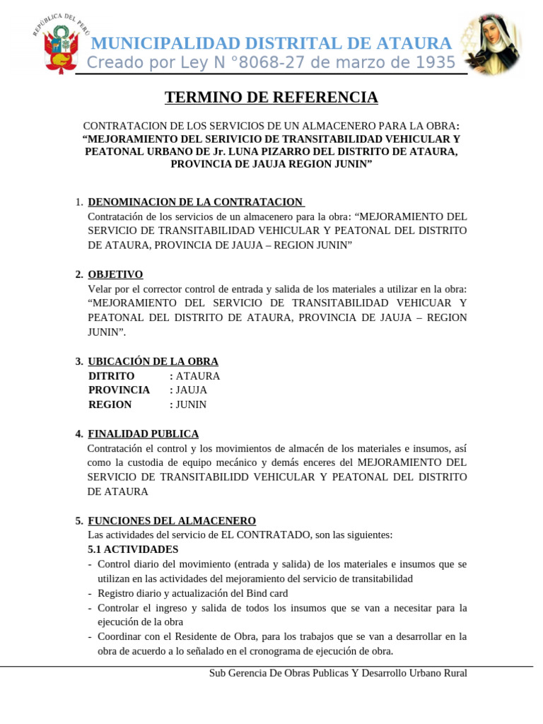 TDR Almacenero | PDF