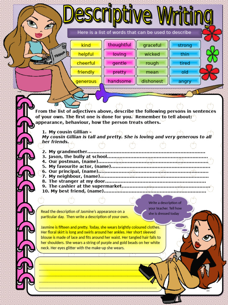 Descriptive Writing Prompts for People | PDF | Human Appearance ...