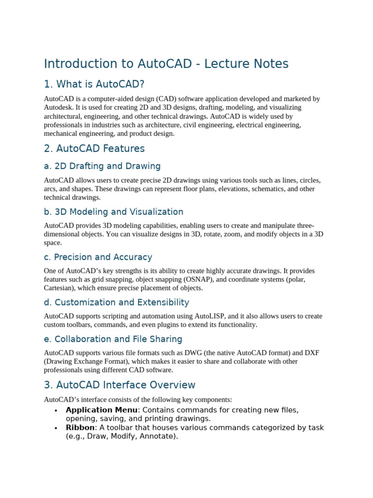 AutoCAD Basics: Features and Commands | PDF | Auto Cad | 3 D Computer ...