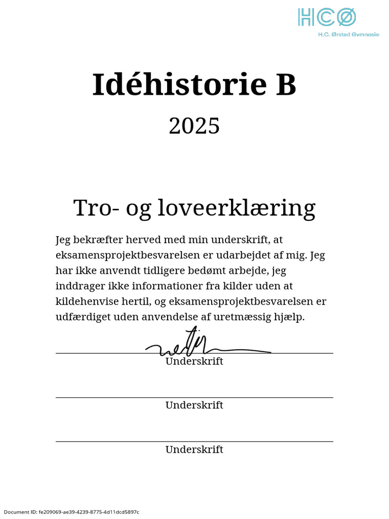 Tro Og Love Erklæring - Idéhistorie B | PDF