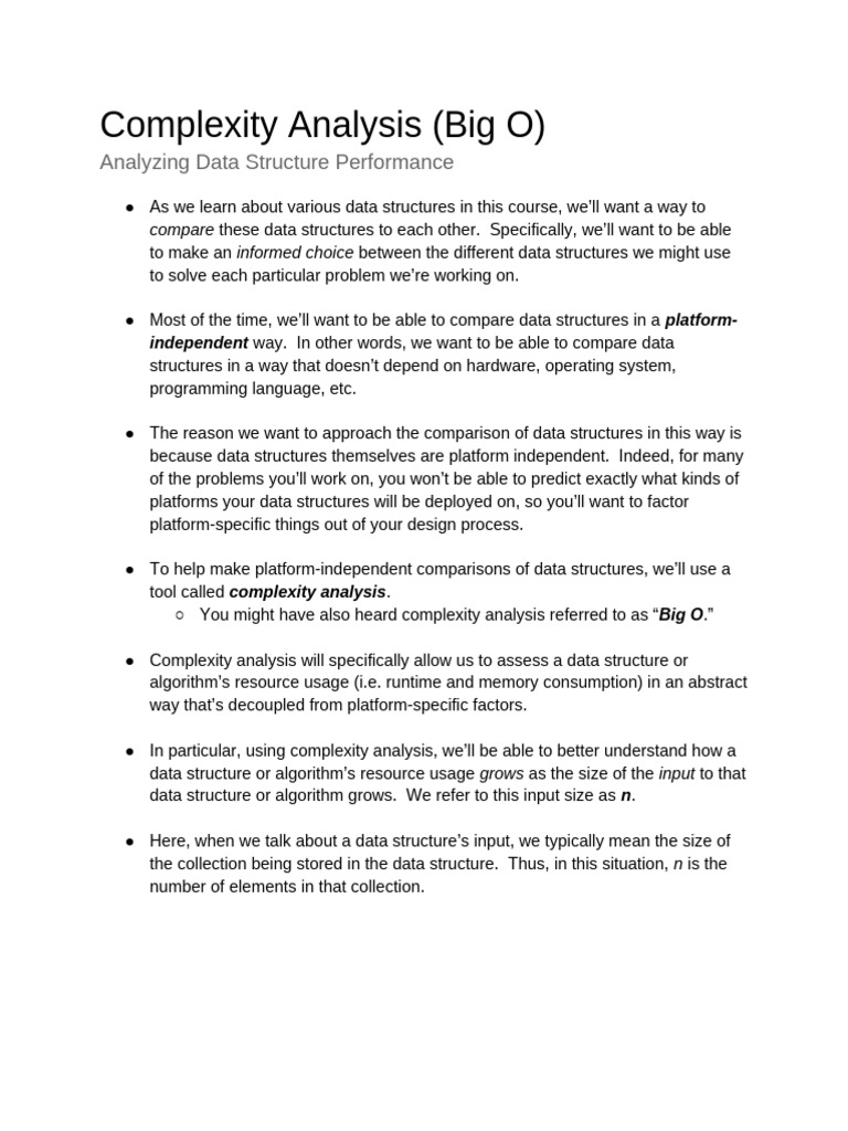 04 - Complexity Analysis (Big O) | PDF | Time Complexity | Function (Mathematics)