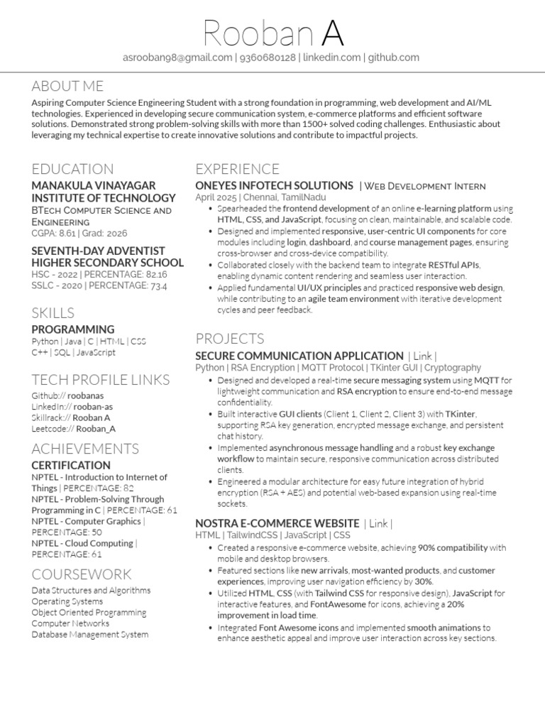 Rooban Online Resume Zoho Update | PDF | Web Development | Software ...