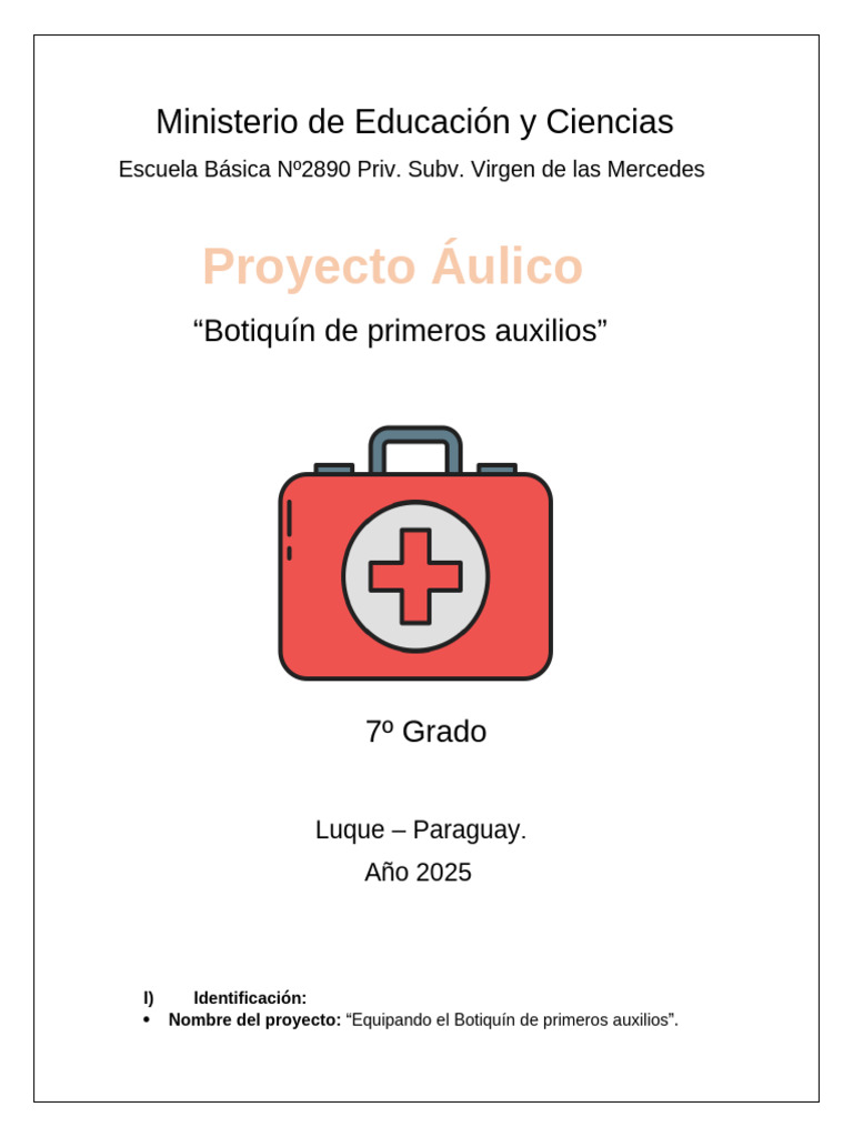 Proyecto Botiquin 7mo Grado. | PDF | Primeros auxilios