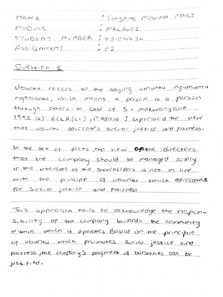 a02 Mrl2601 Mm Tinyane | PDF