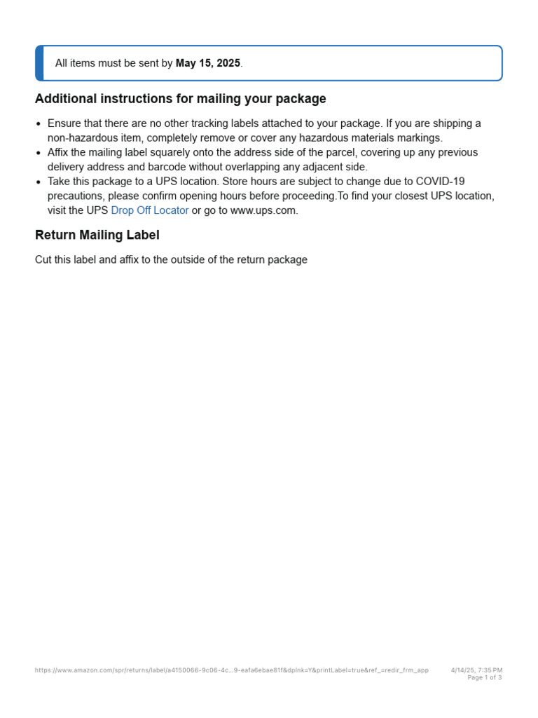 Online Return Center | PDF