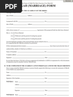 Nikah Form | PDF | Marriage | Wife
