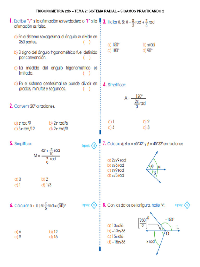 Trigo 2 - Tema 2 - Tarea 2 | PDF