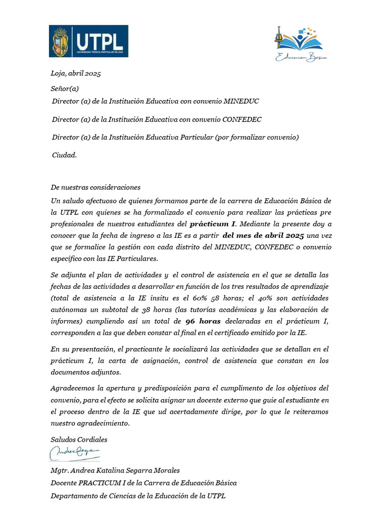 Solicitud Dirigida Al Rector-Director para Su Ingreso | PDF