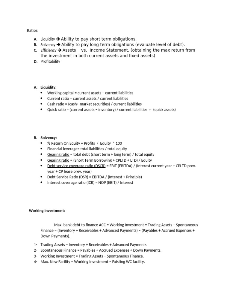 Financial Ratios and Analysis Techniques | PDF | Revenue | Working Capital