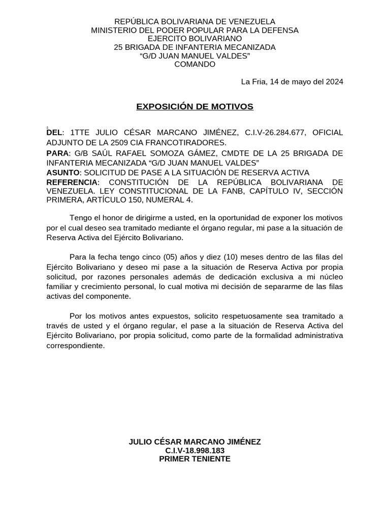 EXPOSICI+ôN DE MOTIVOS | PDF