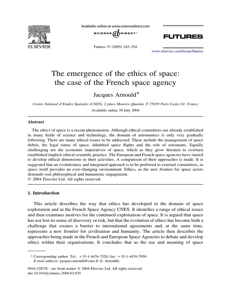 The Emergence of The Ethics of Space | PDF | European Space Agency ...