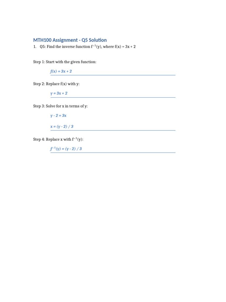 MTH100 Q5 Solution | PDF