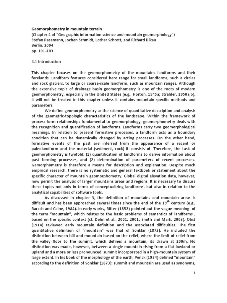 Mountain Geomorphometry Insights | PDF | Mountains | Geomorphology