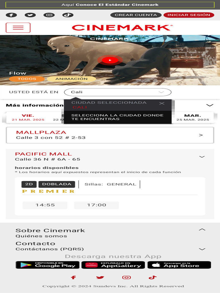 Cartelera Cinemark Cali y Pacific Mall | PDF