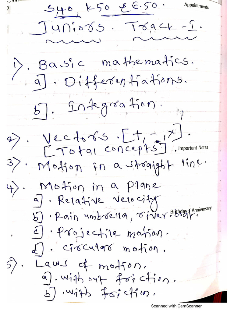 Juniors Physics Track I | PDF
