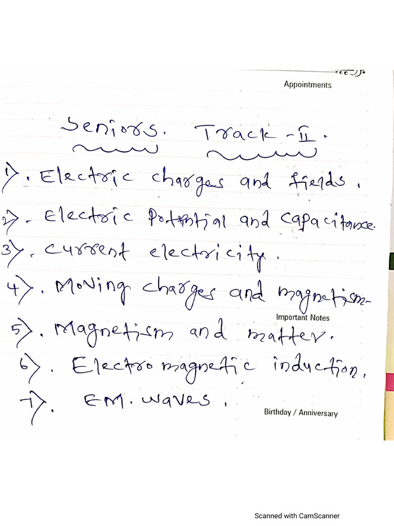 Seniors Physics Track II | PDF
