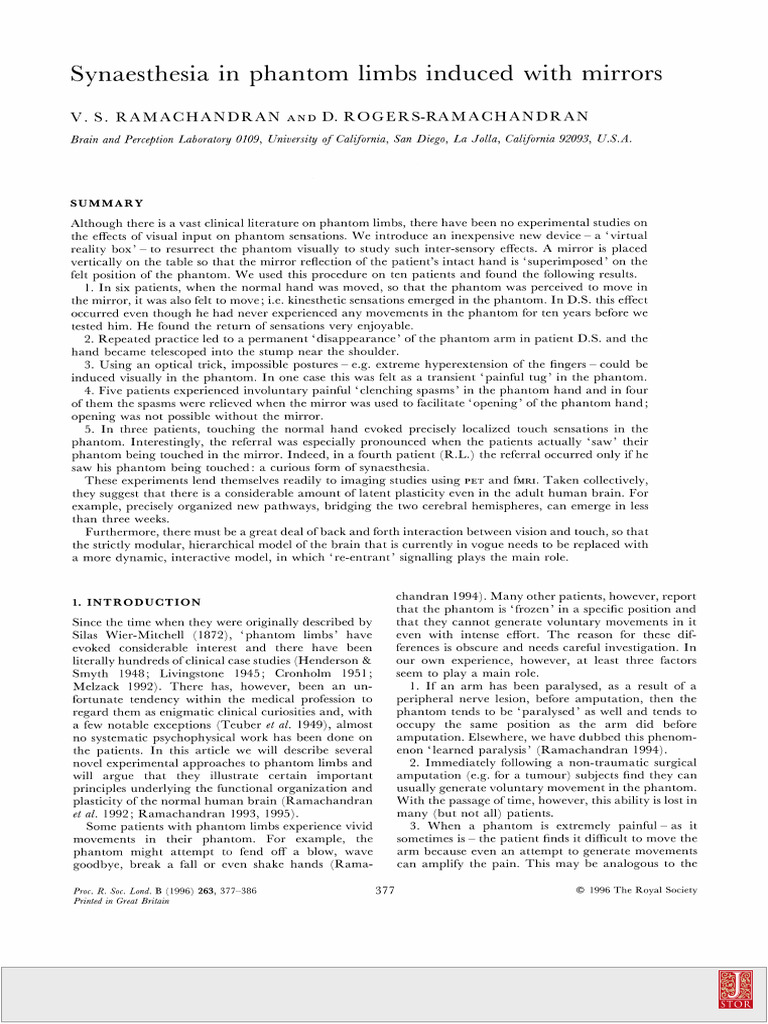 Phantom_Limbs_Ramachandran | PDF