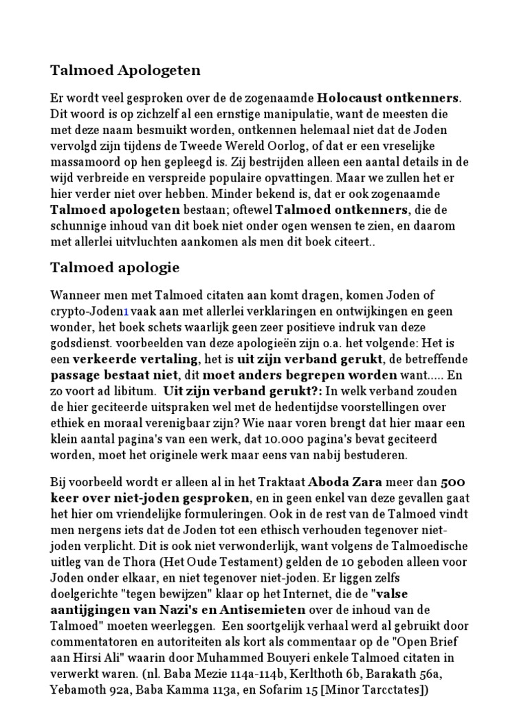 De Uitspraken in de Talmoed | PDF