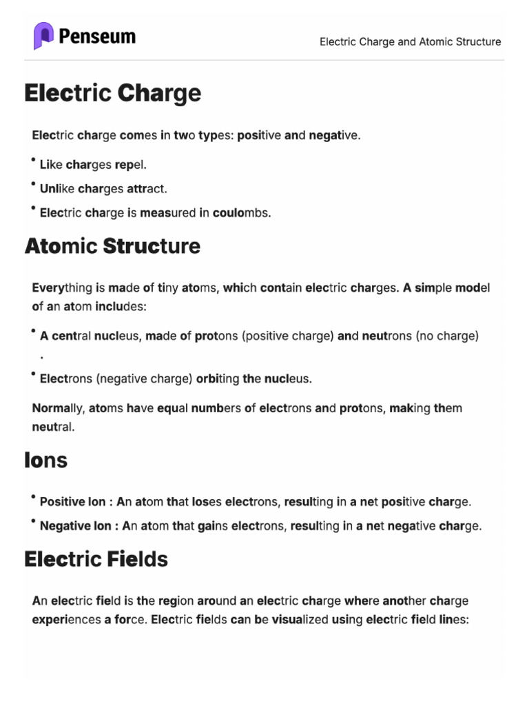 Igcse Unit 4 Electricity Physics | PDF
