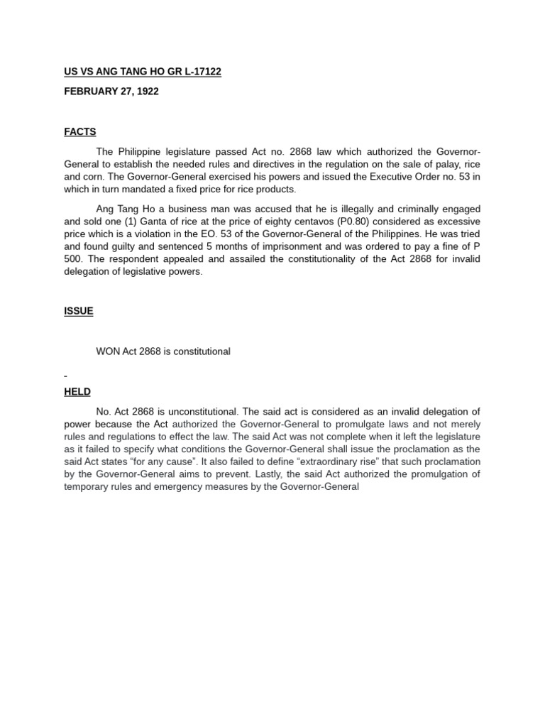 Us Vs Ang Tang Ho Sabido Final | PDF