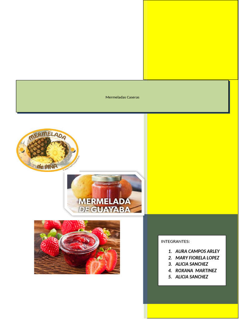 Mermeladas Caseras - Proyecto - Datos | PDF | Fruta | Gusto