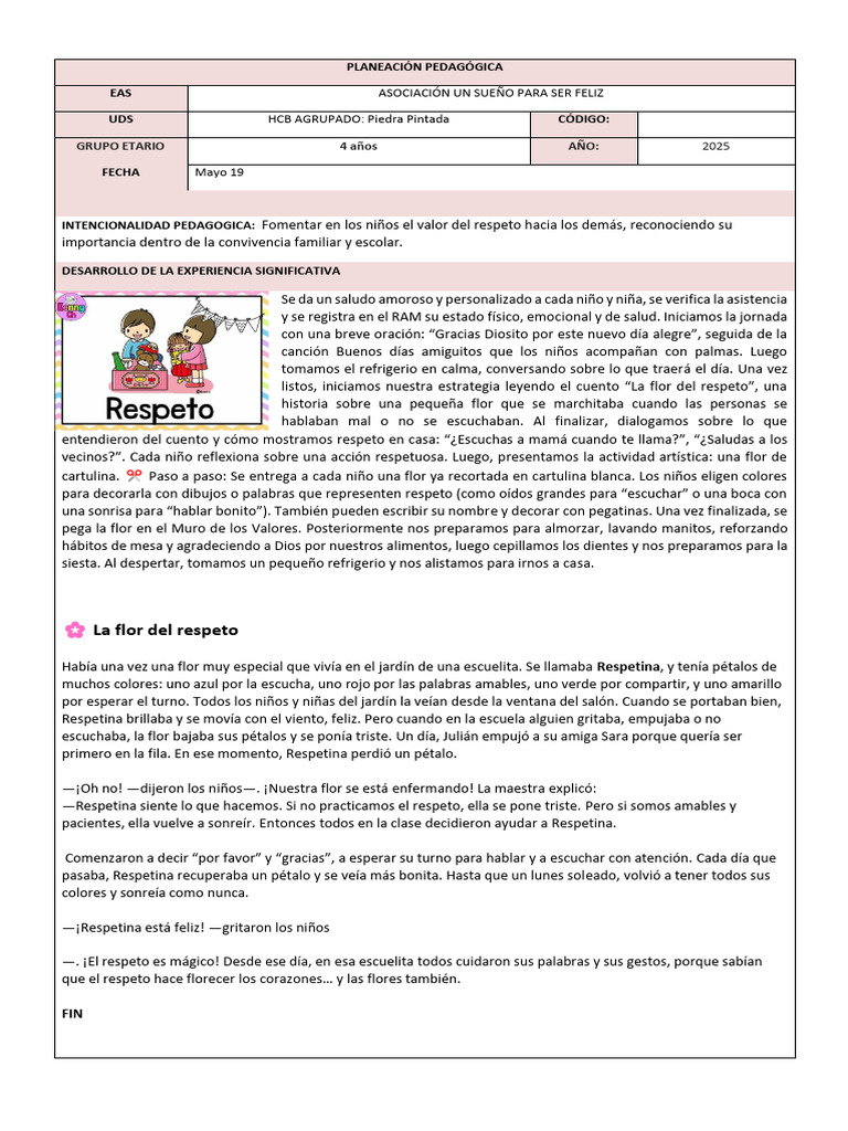 PLANEACION PEDAGOGICA Mayo 19 Al 23 | PDF | Amor