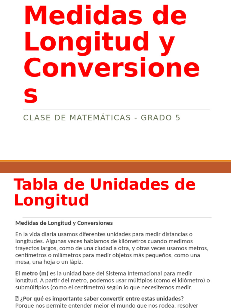 Conversión de Medidas de Longitud | PDF