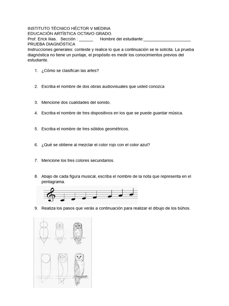 Prueba diagnóstica 8vo-25 | PDF