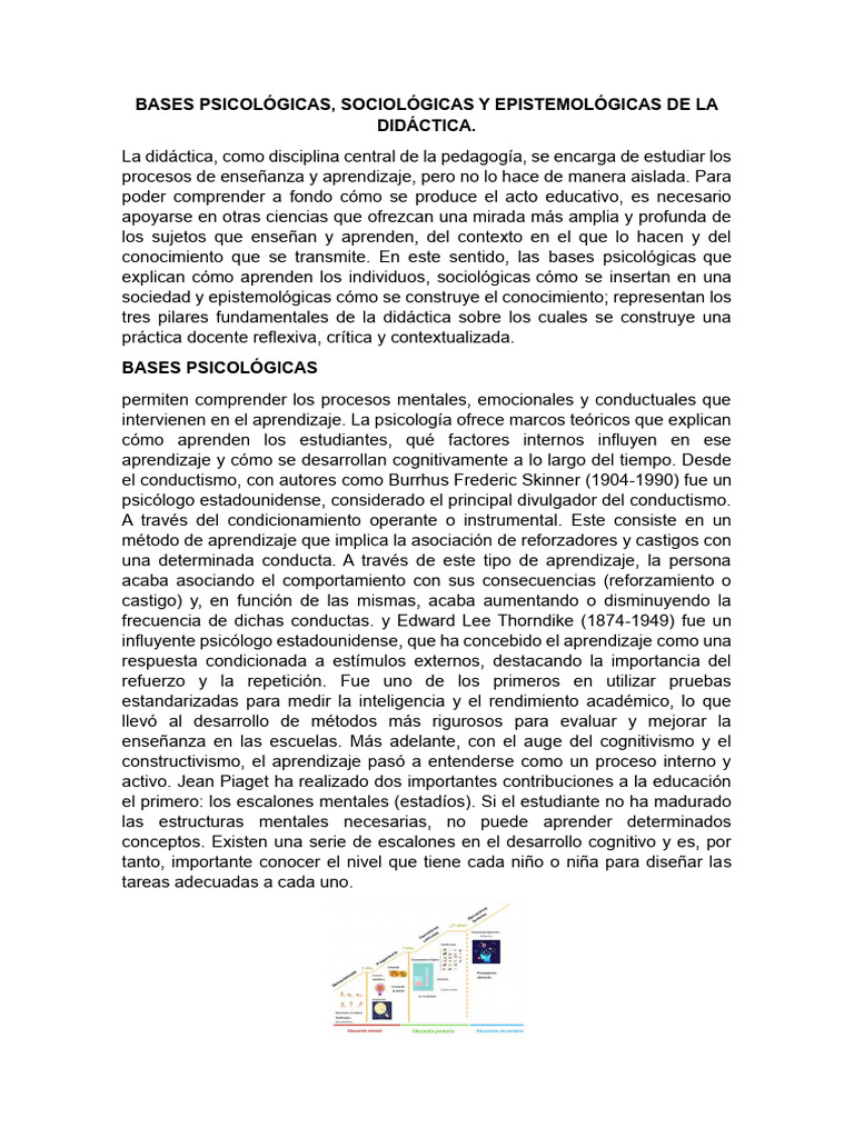 BASES PSICOL-GICAS. K | PDF | Aprendizaje | Constructivismo (filosofía de la educación)