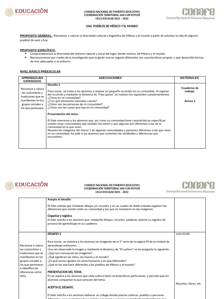 Diversidad Cultural en Educación Preescolar | PDF | Educación de la ...