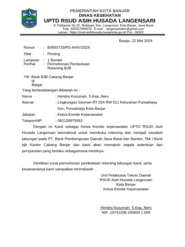 Surat Ke BJB | PDF