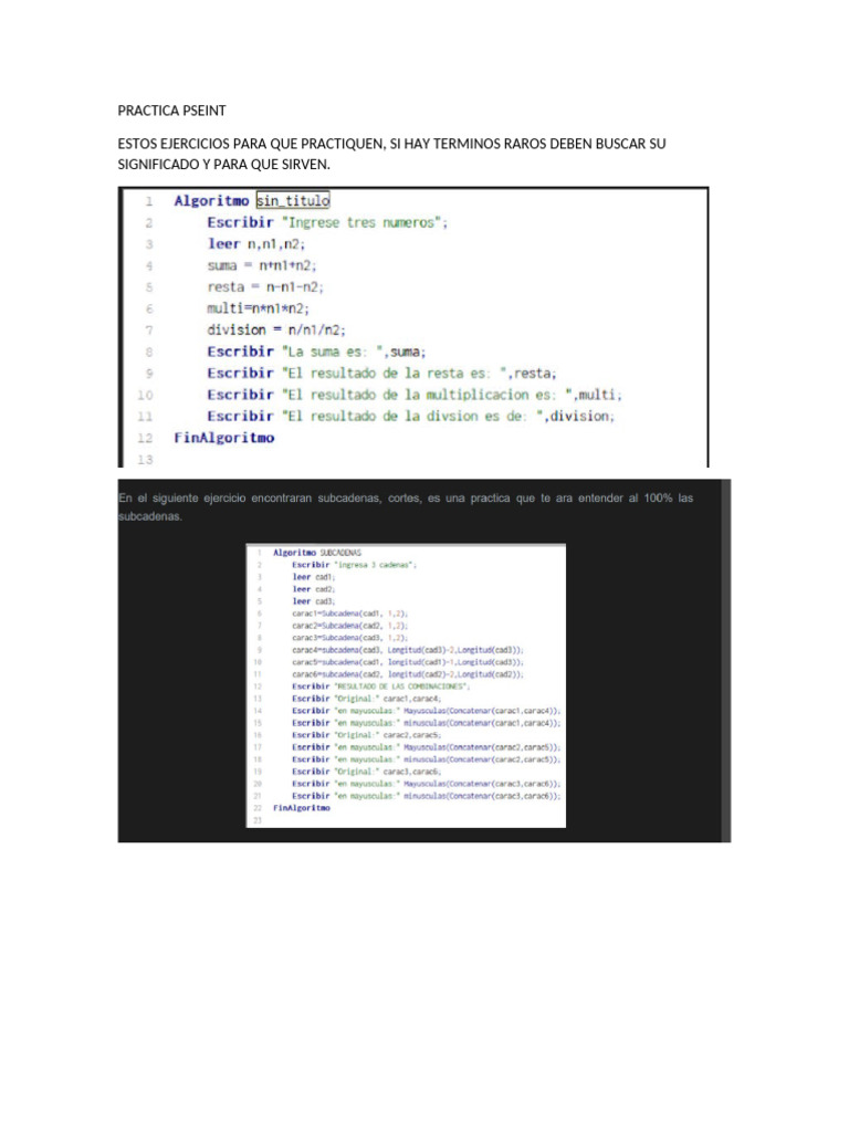Practica Pseint | PDF