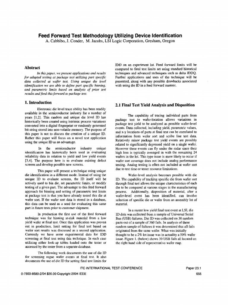 (2004 - Cabbibo) Feed Forward Test Methodology Utilizing Device ...