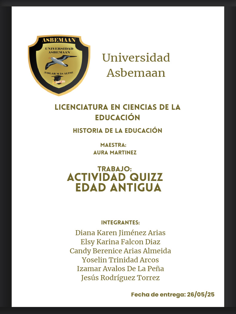 T3 - Actividad Grupal QUIZZ - 20250522 - 211426 - 0000 | PDF | Antigua Grecia | Educación en ...