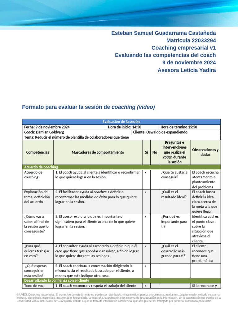 Castañeda_Esteban_intervención integral de coaching. docx | PDF | Pensamiento | Aprendizaje
