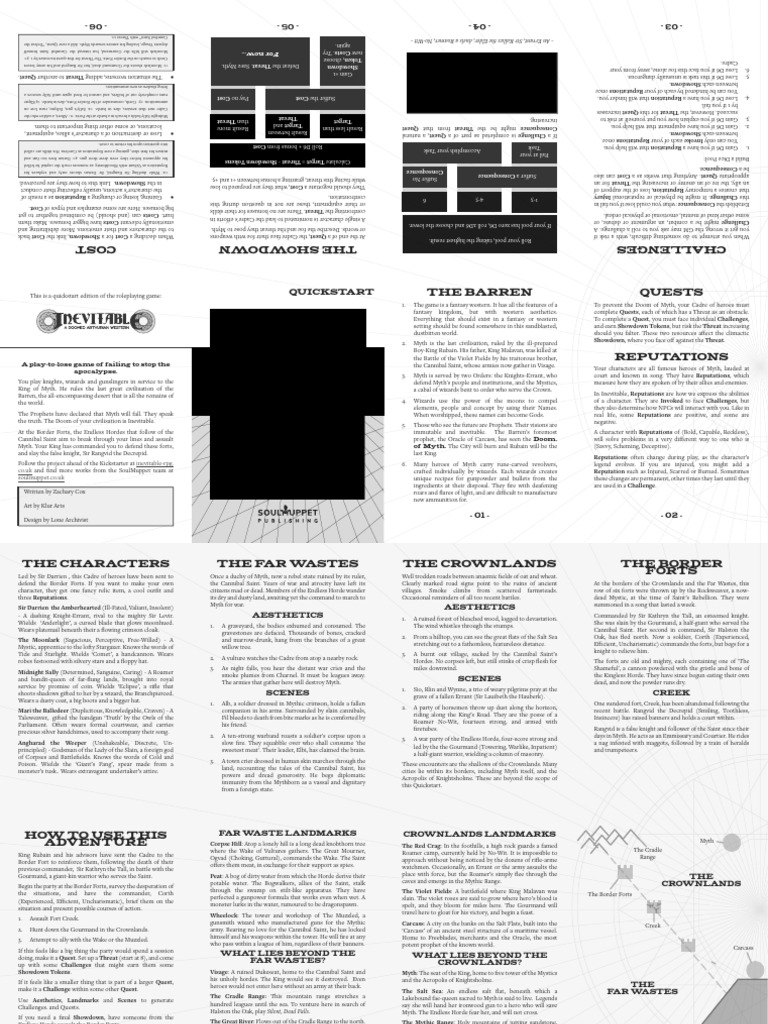 Inevitable Quickstart - Print Black and White v3 PDF | PDF