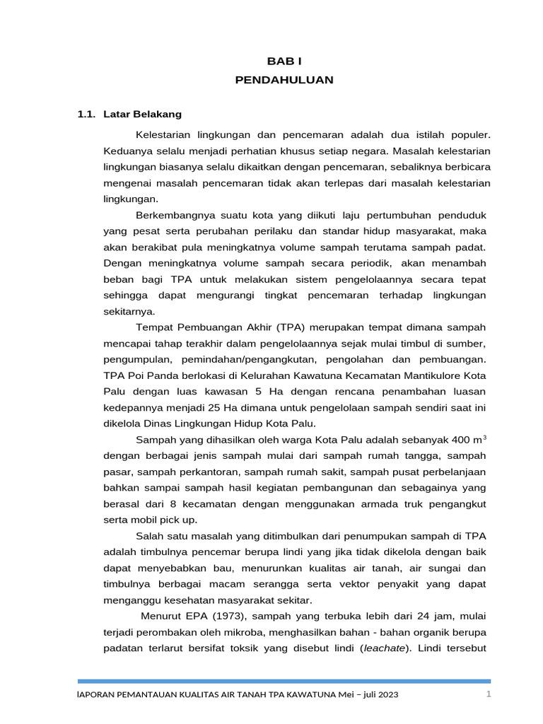 Laporan - Air - Tanah - Sumur - Pantau - 2023 | PDF