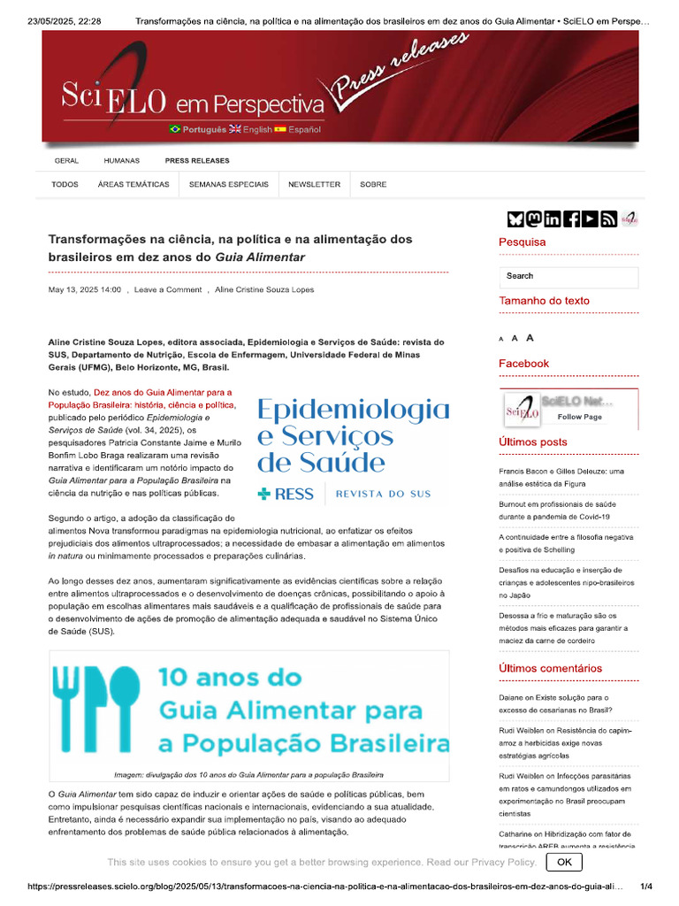 Transformações Na Ciência, Na Política e Na Alimentação Dos Brasileiros ...