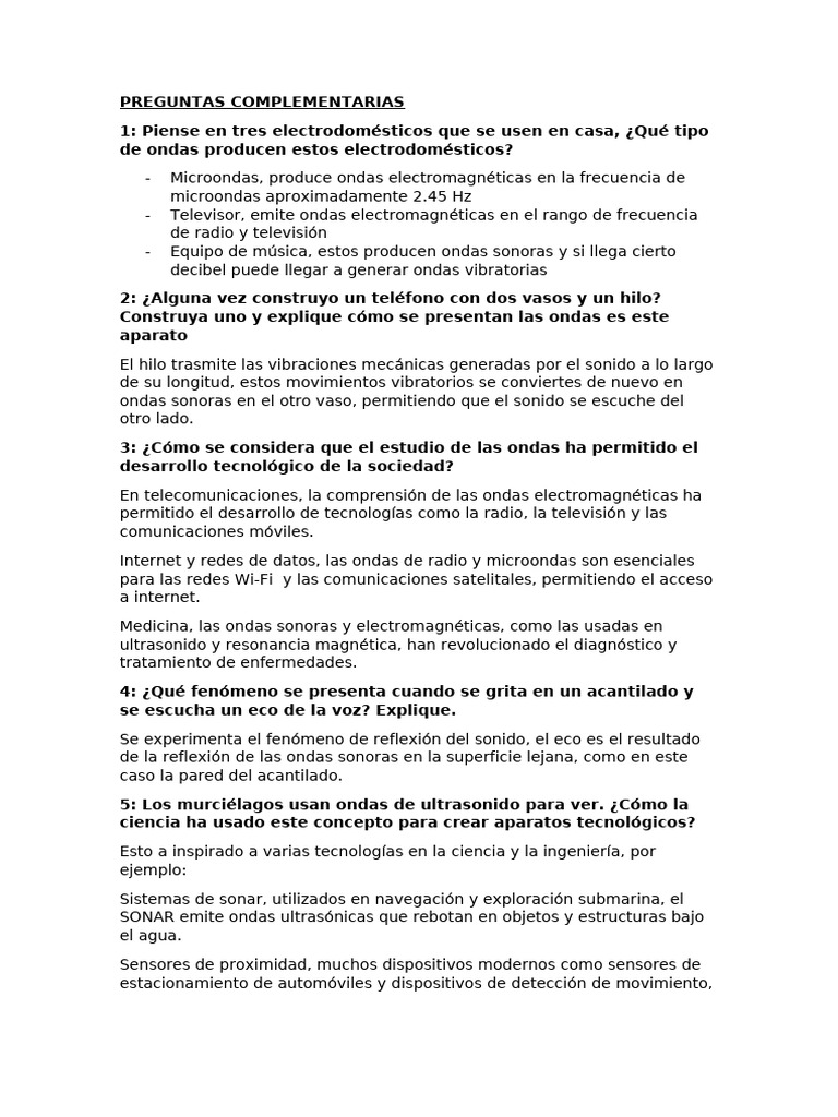 Preguntas Complementarias - 091859 | PDF