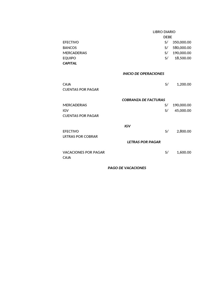 Asientos Contables | PDF