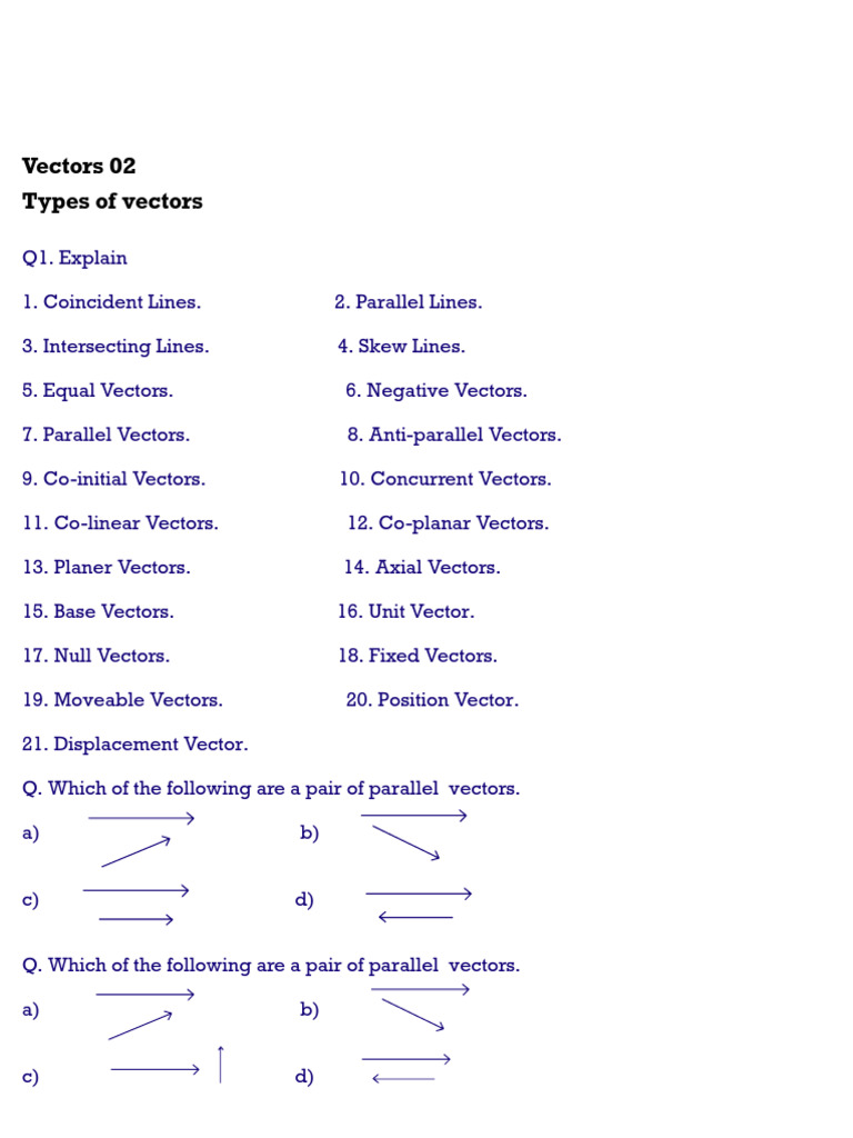 Vectors 02 Classification of Vectors | PDF | Euclidean Vector | Geometry