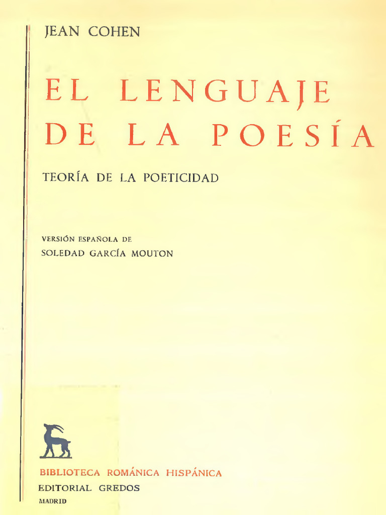 Cohen, Jean - El Lenguaje de La Poesía | PDF | Poesía | Lingüística