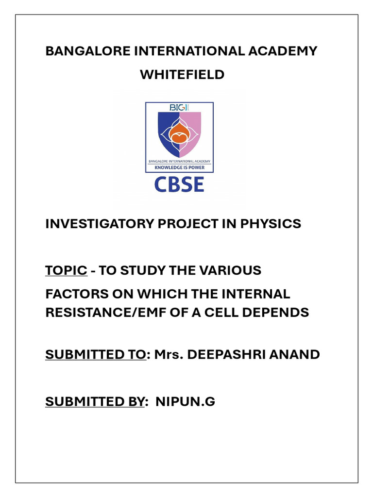 Class 12 Physics Project 2025 | PDF | Electricity | Electromagnetism