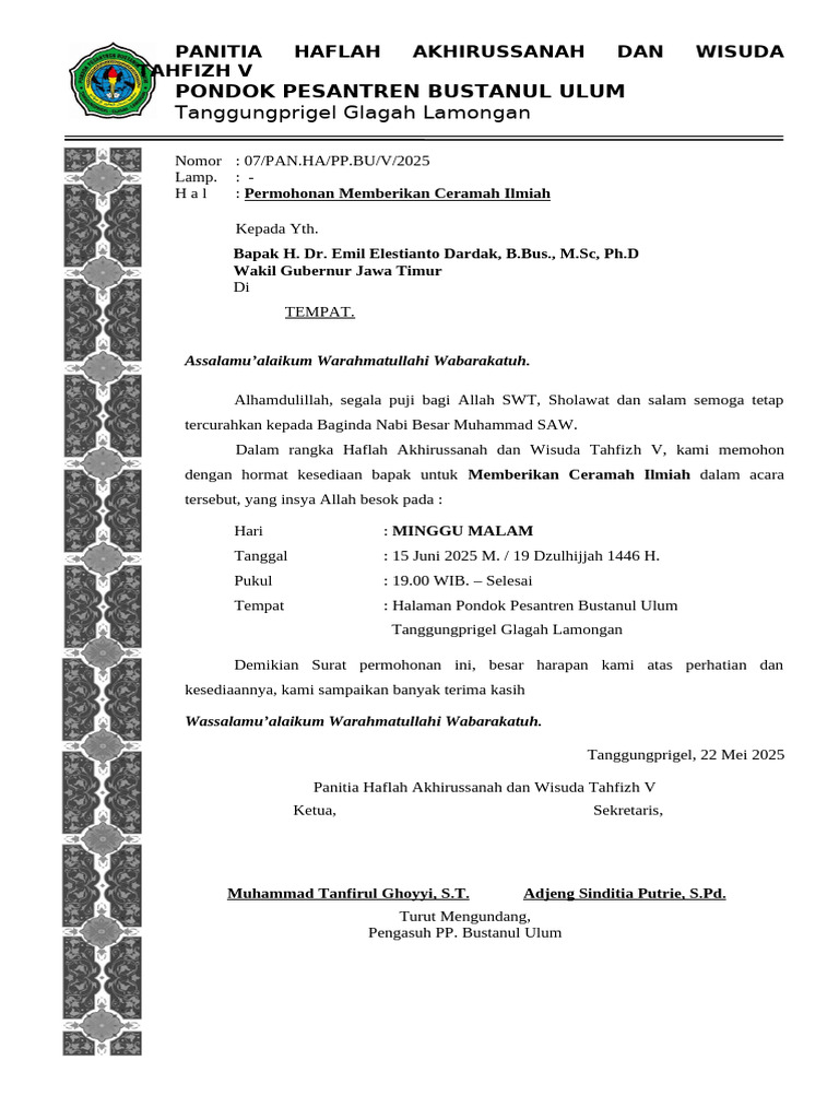 surat permohonan mengisi acara | PDF