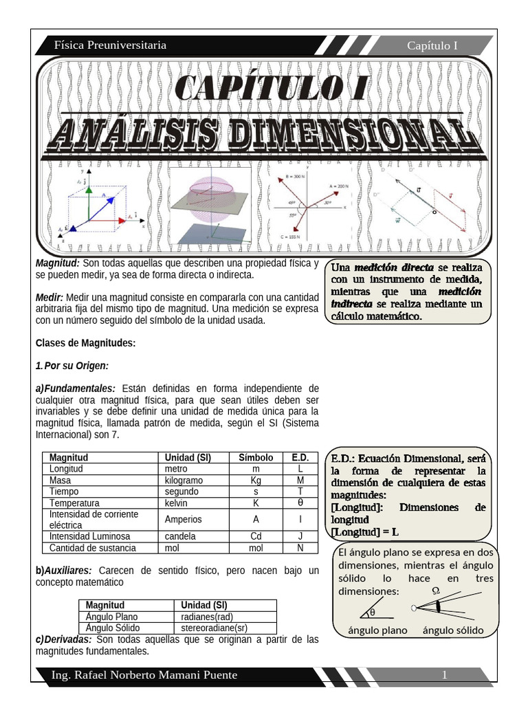 01 - Analisis Dimensional | PDF | Sistema Internacional de Unidades ...
