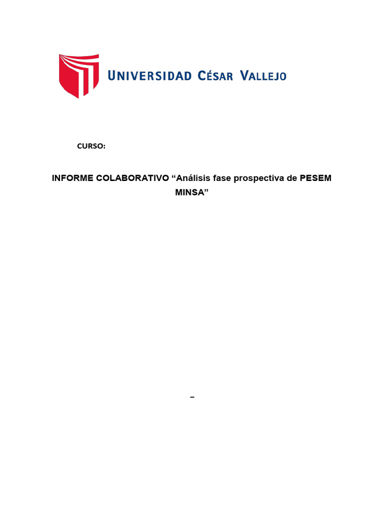 Análisis del PESEM MINSA 2023 | PDF | Planificación | Planificación ...