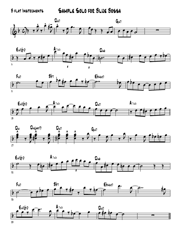 Blue Bossa Solo BB PDF | PDF