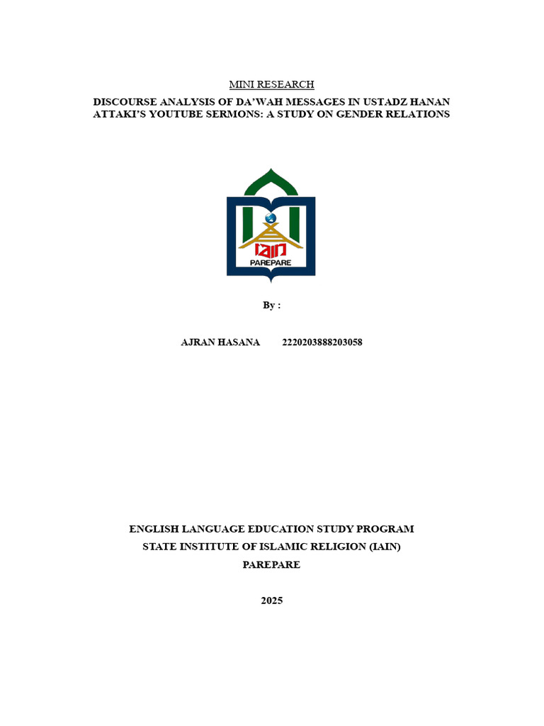 MINI RESEARCH Discourse Analysis | PDF | Discourse | Sermon